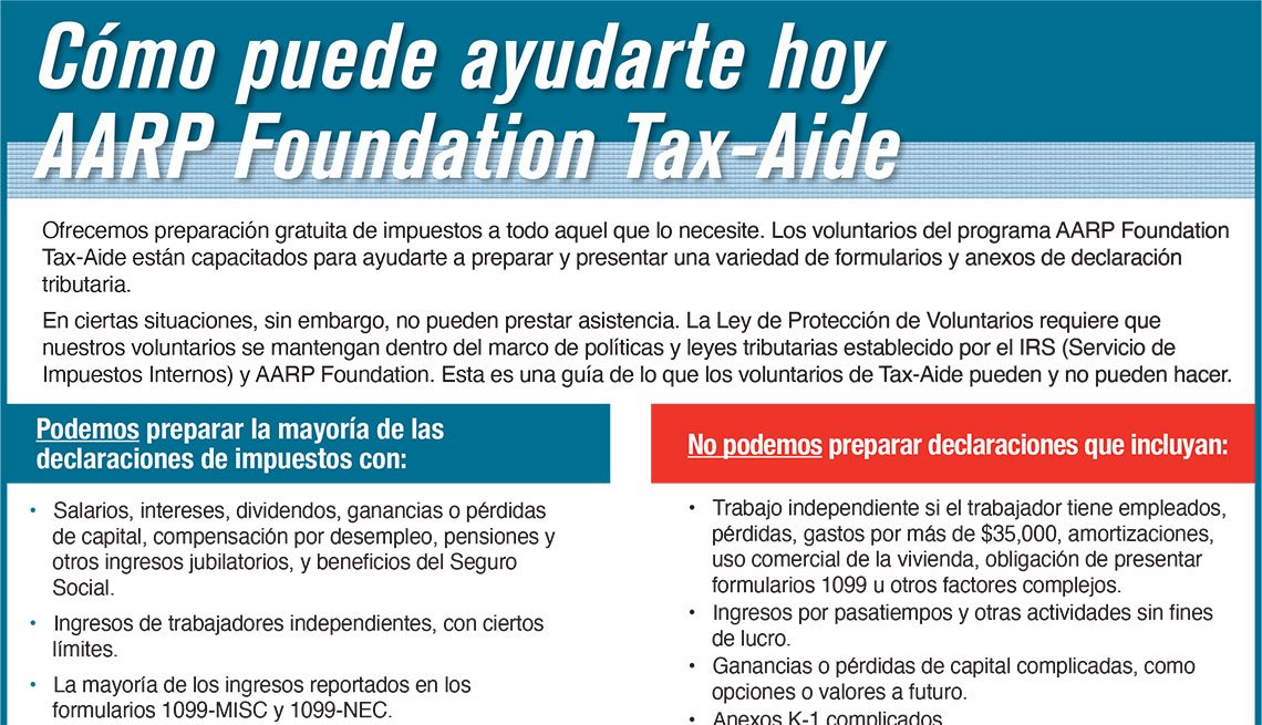 Tax-Aide: Preparación gratuita de impuestos del 2020